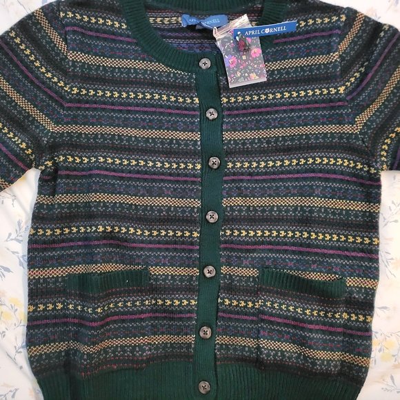 April Cornell | Sweaters | April Cornell Green Library Cardigan | Poshmark